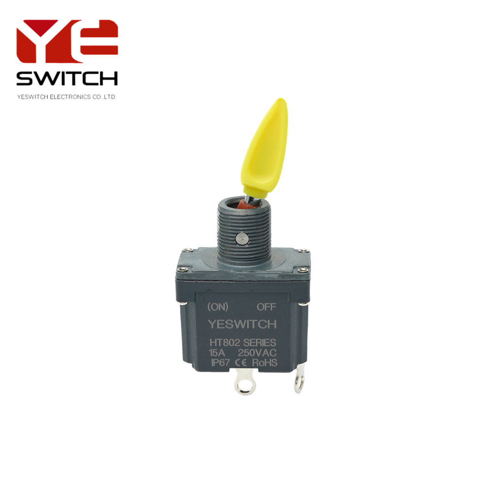 Yellow Booted Handle IP68 Rating Industrial Toggle Switch For Heavy ...